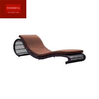 China Waterproof Leisure Furniture Outdoor Cane Sun Lounger with Aluminum Material for sale
