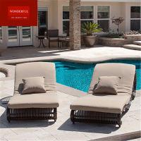 China Waterproof Leisure Furniture Outdoor Cane Sun Lounger with Aluminum Material for sale