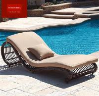 China Waterproof Leisure Furniture Outdoor Cane Sun Lounger with Aluminum Material for sale