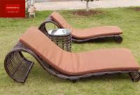 China Waterproof Leisure Furniture Outdoor Cane Sun Lounger with Aluminum Material for sale