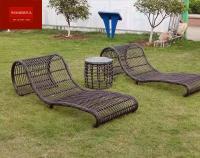 China Waterproof Leisure Furniture Outdoor Cane Sun Lounger with Aluminum Material for sale