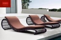 China Waterproof Leisure Furniture Outdoor Cane Sun Lounger with Aluminum Material for sale