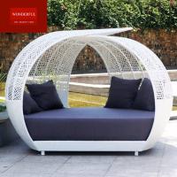 China Apartment Outdoor Wicker Rattan Beach Day Bed with Canopy Double Function for sale