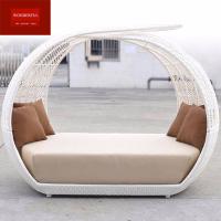 China Apartment Outdoor Wicker Rattan Beach Day Bed with Canopy Double Function for sale