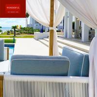 China Power Coated Frame Finish Teak Sofa for Modern Design Outdoor Garden Furniture Market for sale