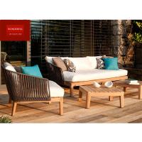 China Quick Dry Foam Luxury Nordic Rope Sofa Power Coated Frame Finish for Exterior Gardern for sale