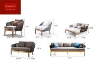 China Quick Dry Foam Luxury Nordic Rope Sofa Power Coated Frame Finish for Exterior Gardern for sale