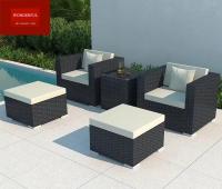 China Living Room Rattan Wicker Furniture Patio Outdoor Garden Sectional PE Rattan Sofa Set for sale