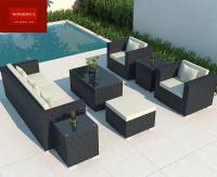China Living Room Rattan Wicker Furniture Patio Outdoor Garden Sectional PE Rattan Sofa Set for sale