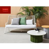 China Modern Style Patio Rope Sofa Outdoor Furniture Hotel 2 Seater Aluminium Outdoor Sofa for Courtyard for sale