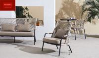 China Modern Style Patio Rope Sofa Outdoor Furniture Hotel 2 Seater Aluminium Outdoor Sofa for Courtyard for sale