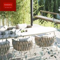 China Home Office and Garden Patio Rattan Dining Set with Quick Dry Foam Cushions for sale