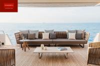 China Quick Dry Foam Modern High End Three Seat Aluminium Frame Outdoor Rope Garden Ratan Sofa for sale