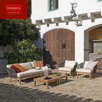 China Mail Packing N Fashionable Hotel Home Rattan Wood Modern Sofa for Outdoor in Living Room for sale