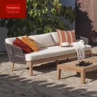 China Mail Packing N Fashionable Hotel Home Rattan Wood Modern Sofa for Outdoor in Living Room for sale