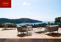 China Mail Packing N Fashionable Hotel Home Rattan Wood Modern Sofa for Outdoor in Living Room for sale
