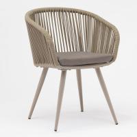 China Outdoor Dining Chair Teak Rope Counter Stool Chair with Quick Dry Foam and Folded Design for sale
