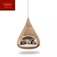 China Customized Rope Teslin Or Olefin Nordic Fashion Design Garden Furniture Outdoor Hanging Rattan Sofa for sale