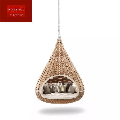 China Customized Rope Teslin Or Olefin Nordic Fashion Design Garden Furniture Outdoor Hanging Rattan Sofa for sale