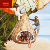 China Customized Rope Teslin Or Olefin Nordic Fashion Design Garden Furniture Outdoor Hanging Rattan Sofa for sale