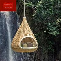 China Customized Rope Teslin Or Olefin Nordic Fashion Design Garden Furniture Outdoor Hanging Rattan Sofa for sale