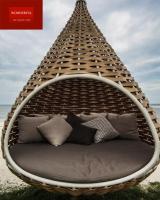 China Customized Rope Teslin Or Olefin Nordic Fashion Design Garden Furniture Outdoor Hanging Rattan Sofa for sale