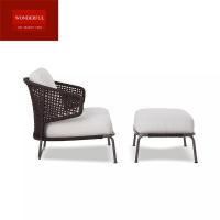 China CUSTOMIZED Modern Design 1 Seater Outdoor Corner Soft Sofa with Rope Teslin Or Olefin for sale