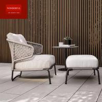 China CUSTOMIZED Modern Design 1 Seater Outdoor Corner Soft Sofa with Rope Teslin Or Olefin for sale