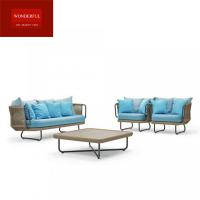 China Waterproof Patio Furniture Outdoor Garden Rope Rattan Sofa with Comfortable Design for sale