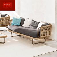 China Waterproof Patio Furniture Outdoor Garden Rope Rattan Sofa with Comfortable Design for sale