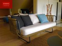 China Waterproof Patio Furniture Outdoor Garden Rope Rattan Sofa with Comfortable Design for sale