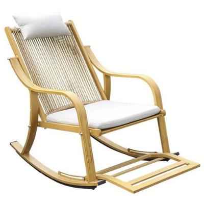 China Outdoor Model A Resting Aluminum PE Rattan Rocking Lazy Chair Weather Outdoor Furniture for sale