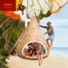 China Sofa Set Nordic Fashion Design Garden Furniture Outdoor Hanging Rattan Sofa for sale