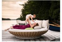 China Powder Coated Aluminum Double Lounge Daybed with Canopy Customized and Chic for sale