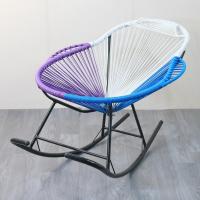 China Outdoor Colorful Round Rattan Rocking Egg Shaped Baby Chair for Courtyard Relaxation for sale