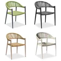 China Outdoor Dining Chair and Rope Cafe Coffee Table Set for Restaurant Garden Furniture for sale