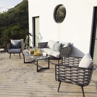 China Outdoor Patio Lounge Furniture U Shaped Rattan Garden Sofa with Aluminum Frame Design for sale