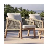China Outdoor Teak Wood Sofa and Armchair with Armrests Weather Resistant Modern Design for sale