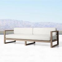 China Solid Teak Wood Materials Outdoor Leisure Furniture Sofa Set with Thick Cushions for sale