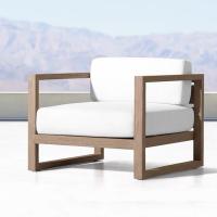 China Solid Teak Wood Materials Outdoor Leisure Furniture Sofa Set with Thick Cushions for sale