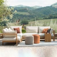 China Outdoor Furniture Teak Wood Patio Sectional Sofa Set for Hotel Villa Sample Piece for sale
