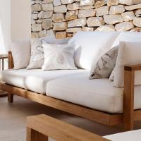 China Outdoor Furniture Teak Wood Patio Sectional Sofa Set for Hotel Villa Sample Piece for sale