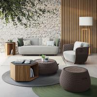 China Leisure Wicker Garden Furniture Set with 8-15 cm Cushion Thickness and Metal Frame for sale