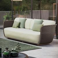China Leisure Wicker Garden Furniture Set with 8-15 cm Cushion Thickness and Metal Frame for sale