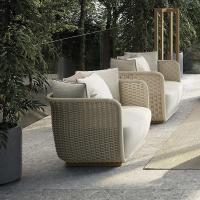 China Leisure Wicker Garden Furniture Set with 8-15 cm Cushion Thickness and Metal Frame for sale