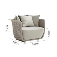 China Leisure Wicker Garden Furniture Set with 8-15 cm Cushion Thickness and Metal Frame for sale