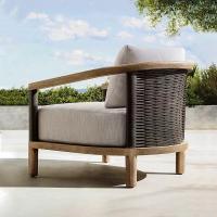 China Modern Style Solid Wood Cushioned Sofa Set for Living Room Garden Hotel Villa Patio for sale
