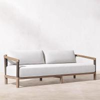 China Modern Style Solid Wood Cushioned Sofa Set for Living Room Garden Hotel Villa Patio for sale