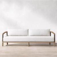 China Modern Style Solid Wood Cushioned Sofa Set for Living Room Garden Hotel Villa Patio for sale