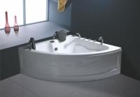 China INOVI Triangle Whirlpool Bubble Massage Bathtub 1500mm x 1500mm with Heated Air Jets and LED Lighting for sale